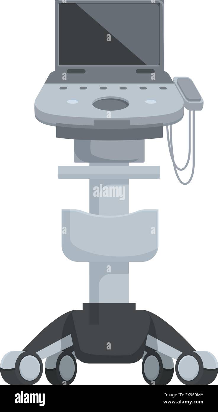 Vector illustration of a contemporary ultrasound machine in a medical ...