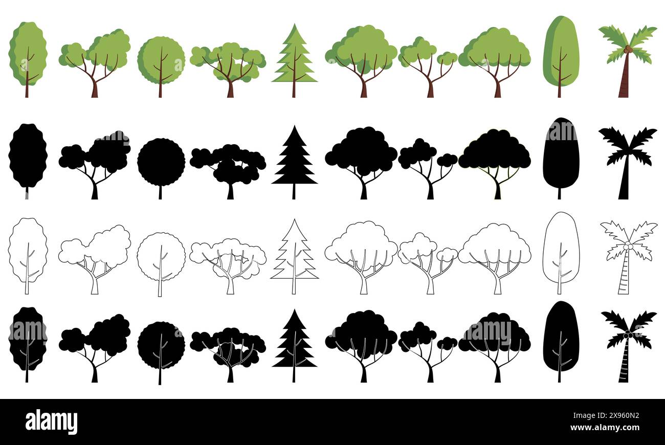 Deciduous and evergreen forest tree line Cut Out Stock Images ...