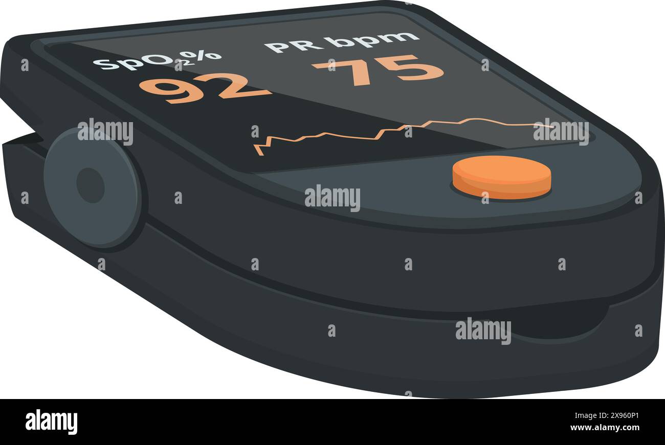 Digital pulse oximeter isolated on white background for medical health ...