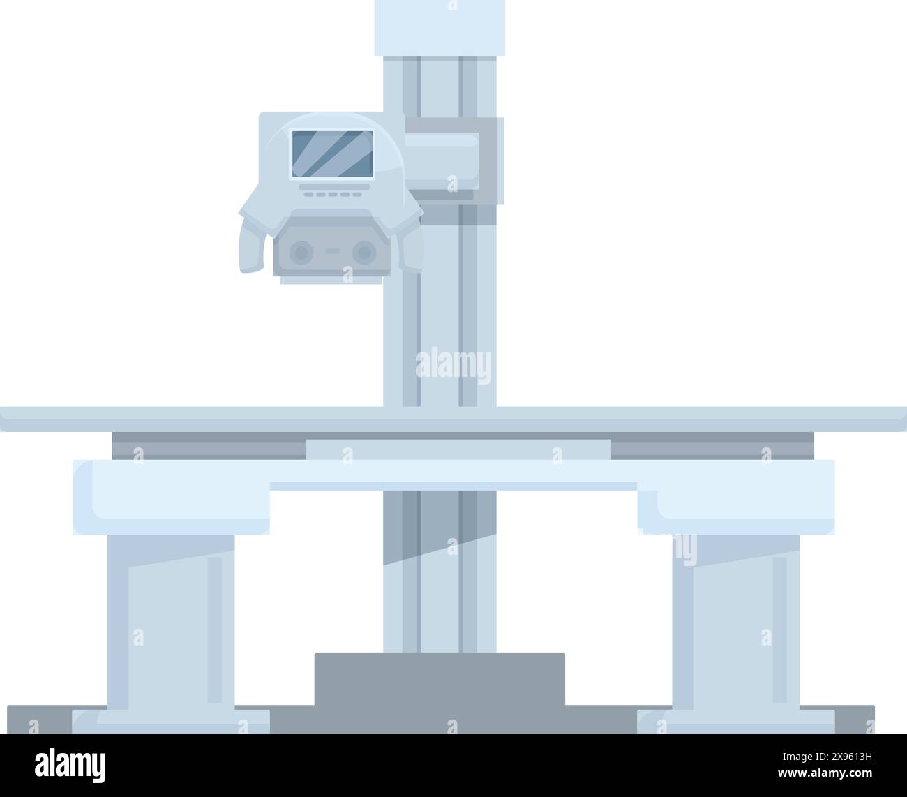 Flat vector illustration of a contemporary, digital xray machine in a ...