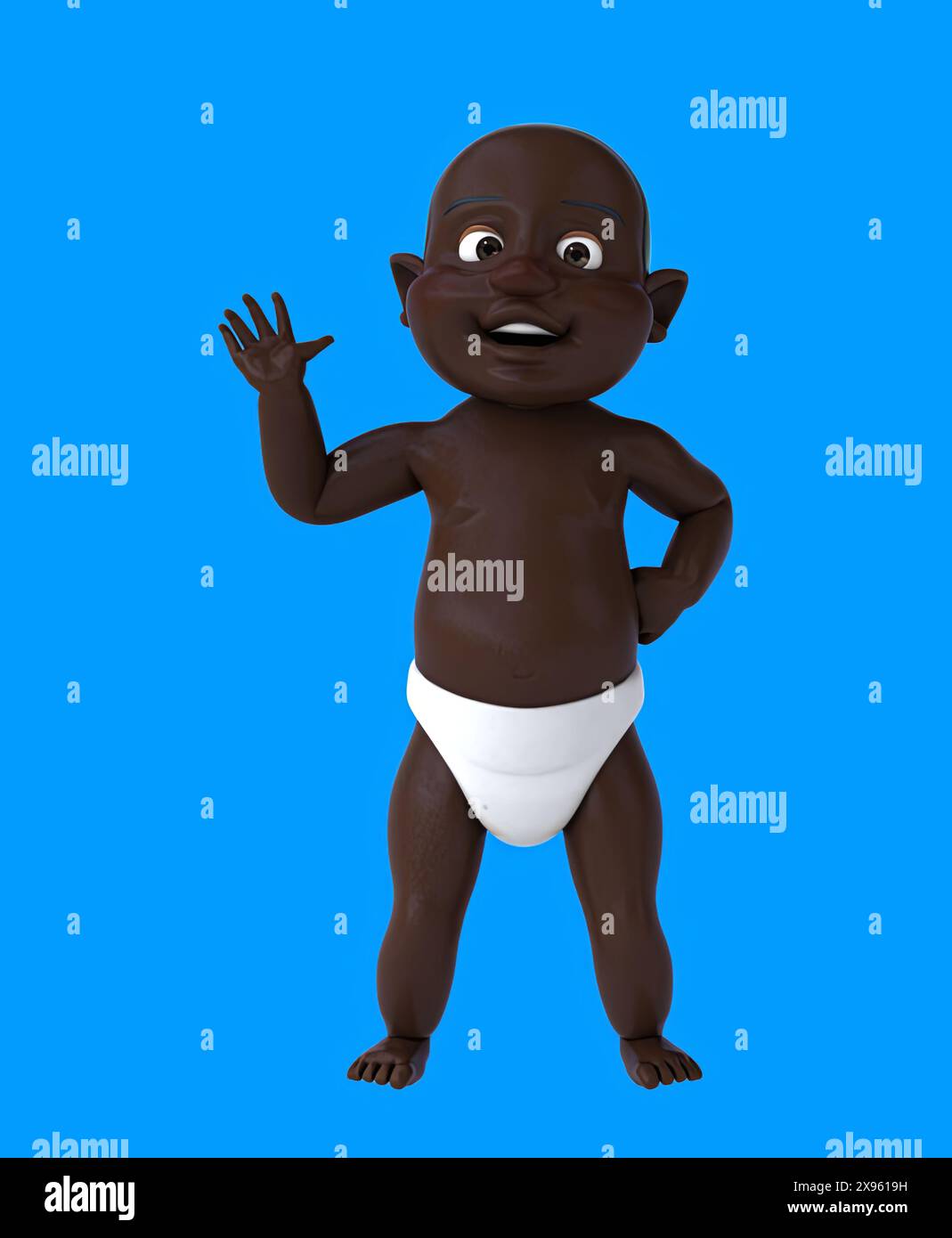 Fun 3D cartoon baby saying hi Stock Photo - Alamy