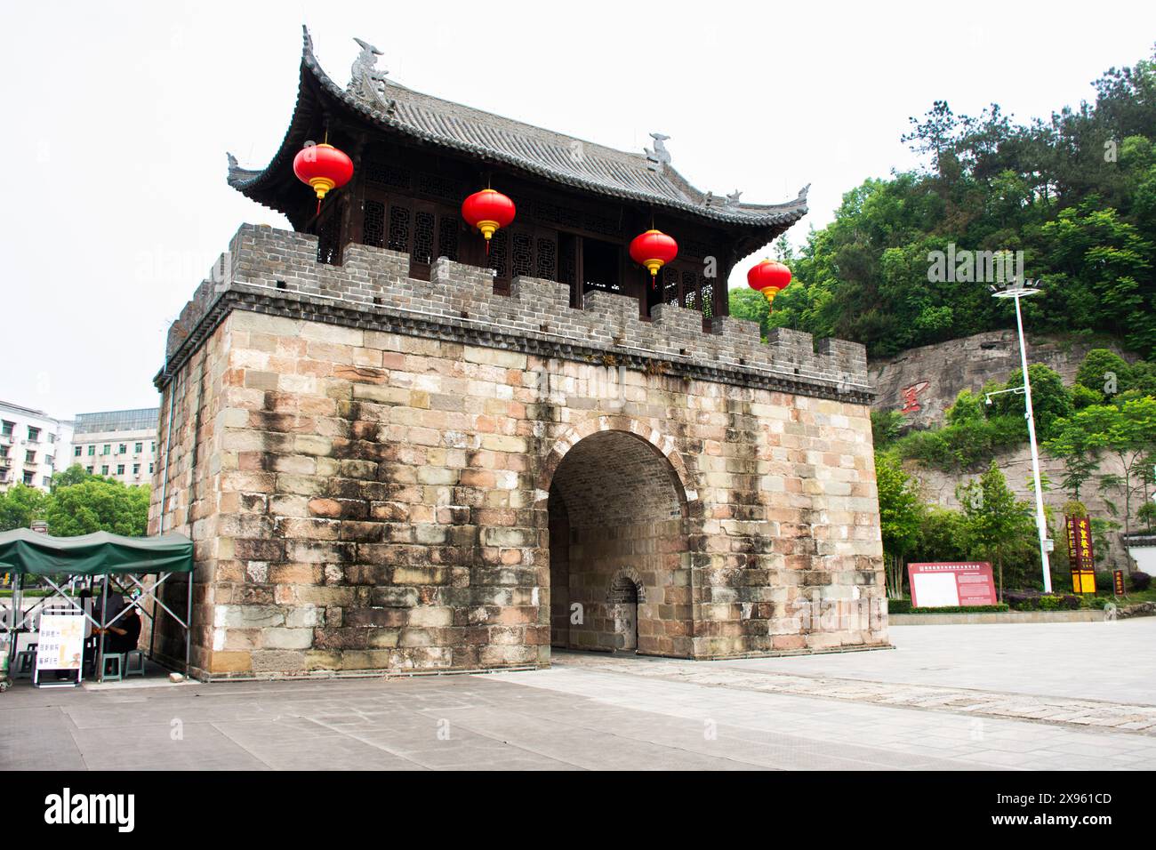 Ancient fortress building and antique architecture of Chinese poet and ...