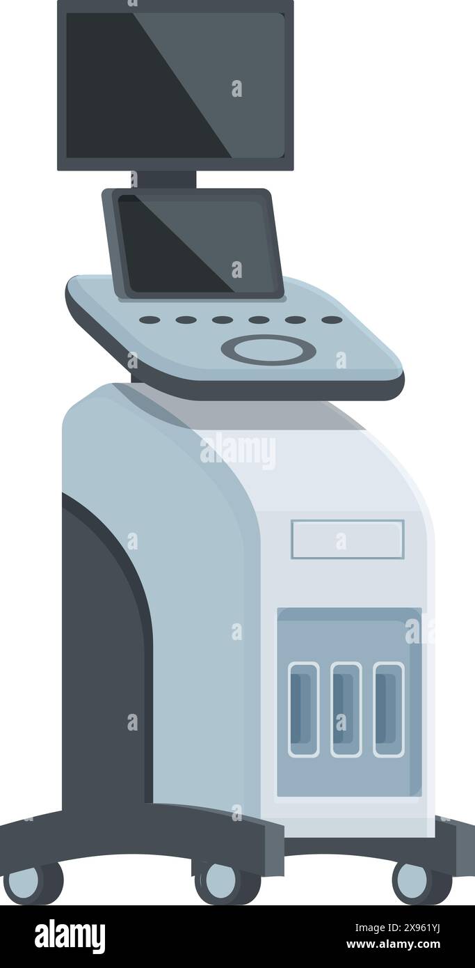 Vector illustration of a contemporary ultrasound medical device ...