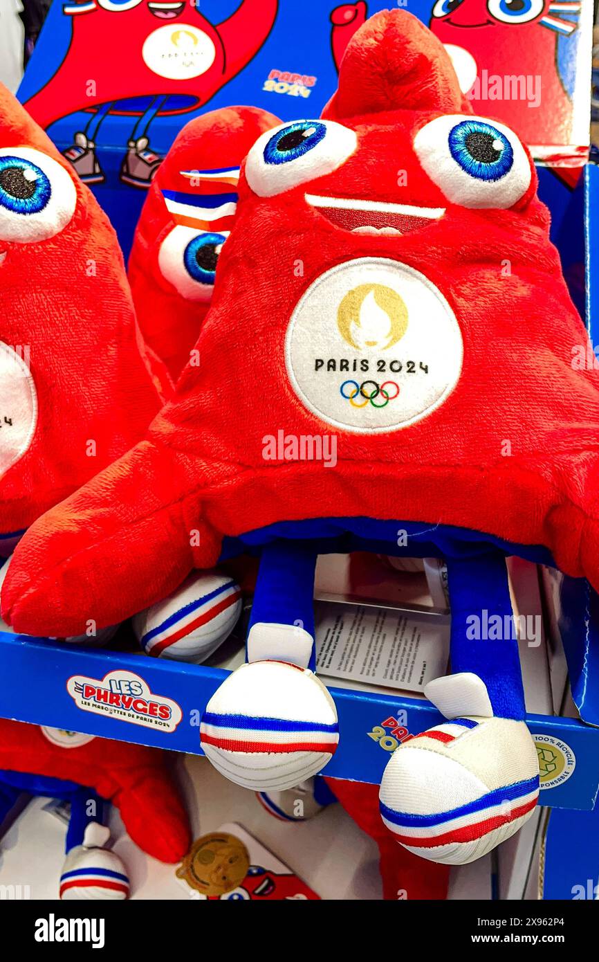 Paris, France. 29th May, 2024. The mascots «Les Phryges» for the ...