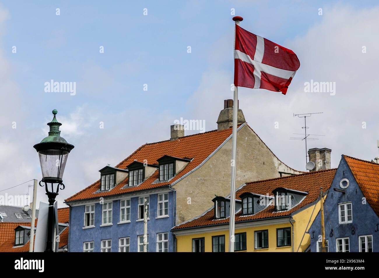 Copenhagen, Denmark. 24th May, 2024. The flag of Denmark is visible ...