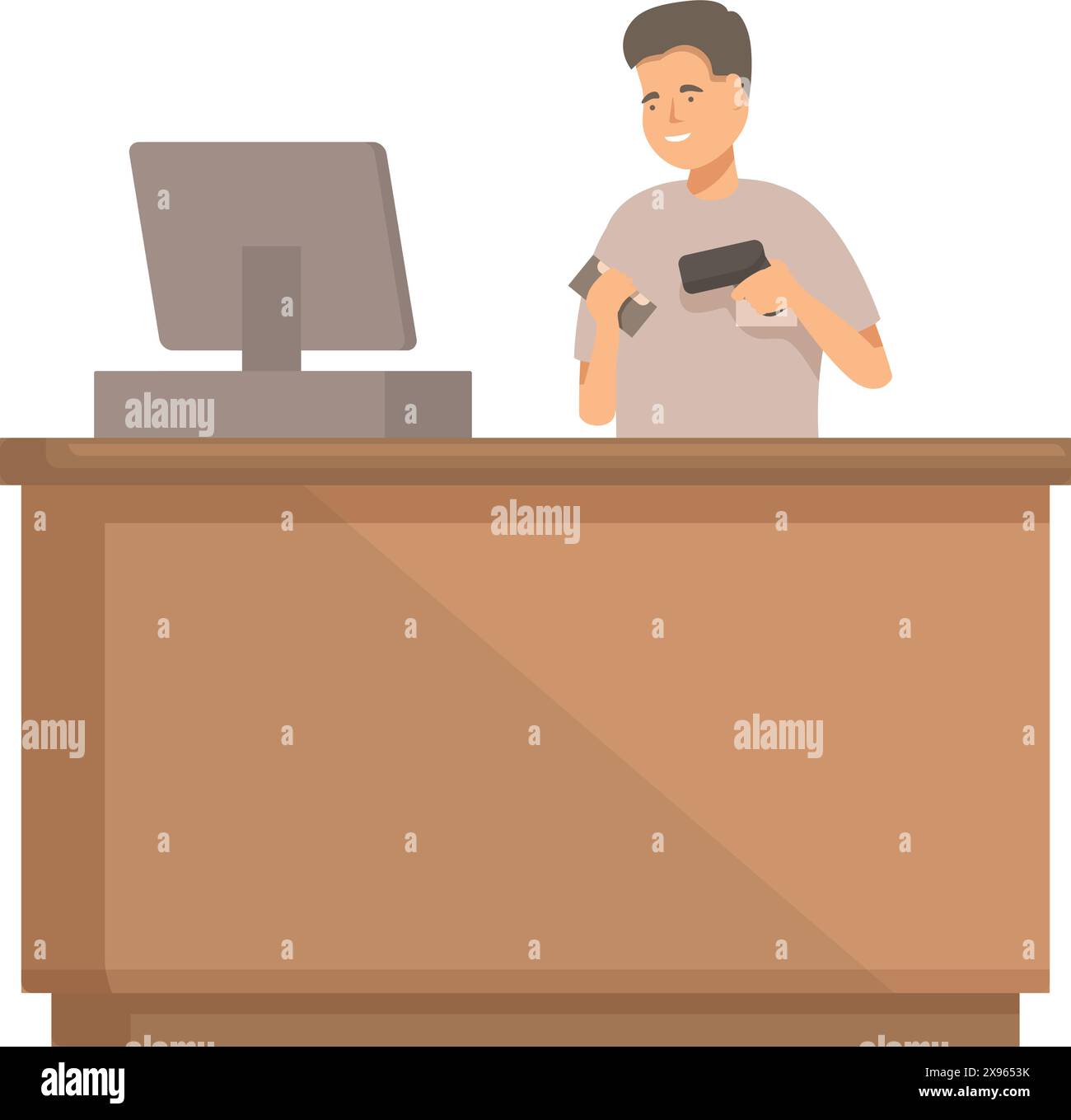 Supermarket check out scanner Stock Vector Images - Alamy