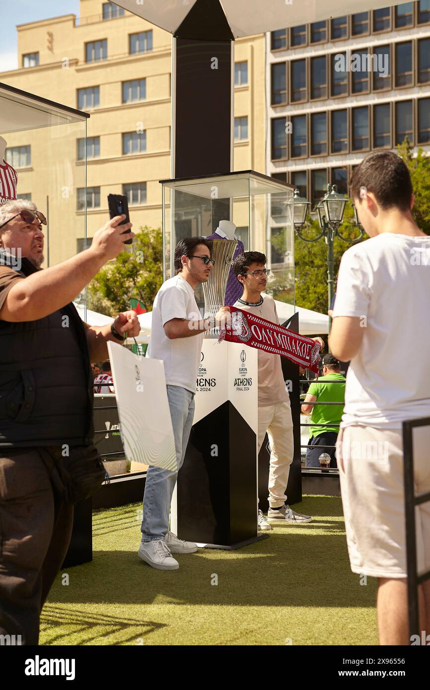 Fans taking picture at Conference League Cup at Athens, 2024 Stock ...