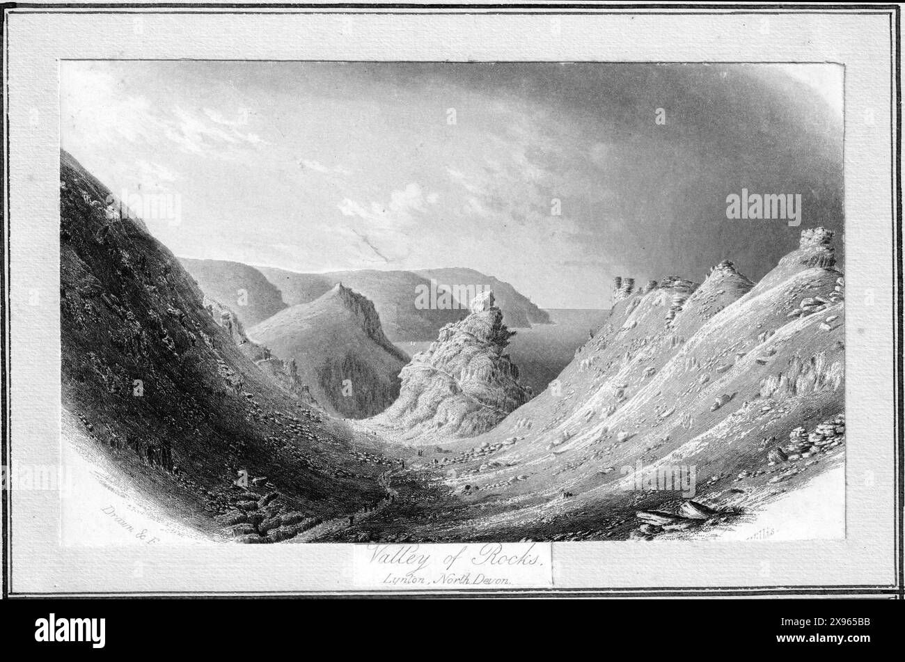 Valley of the rocks devon engraving hi-res stock photography and images ...