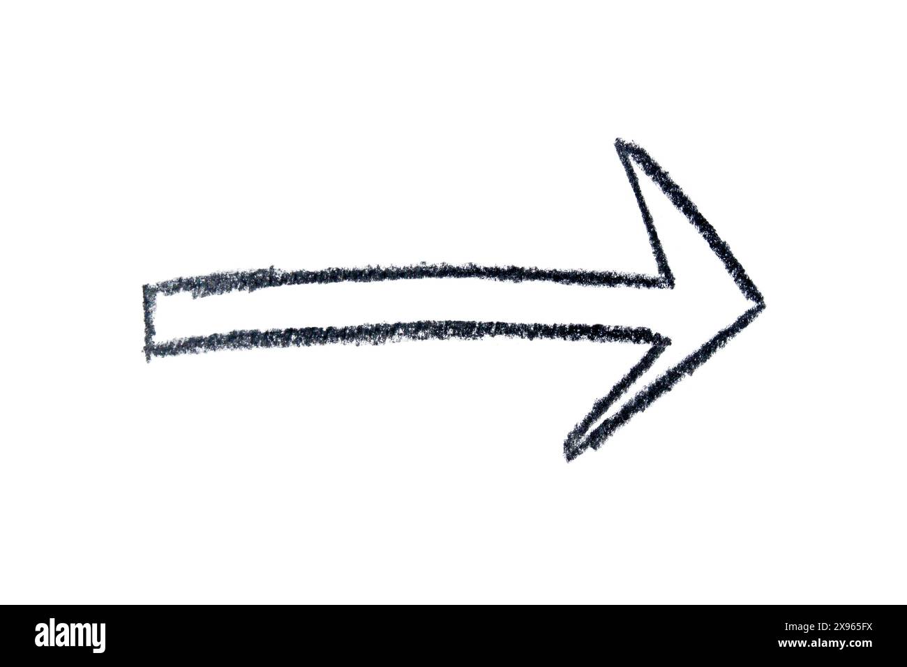 Hand drawn black arrow on isolated white background Stock Photo - Alamy