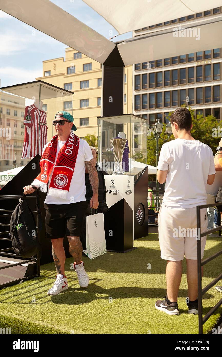 Fans taking picture at Conference League Cup at Athens, 2024 Stock ...