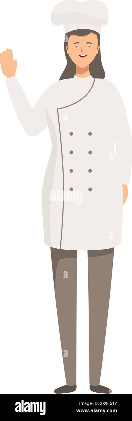 Friendly cartoon chef in professional attire waving a greeting Stock ...