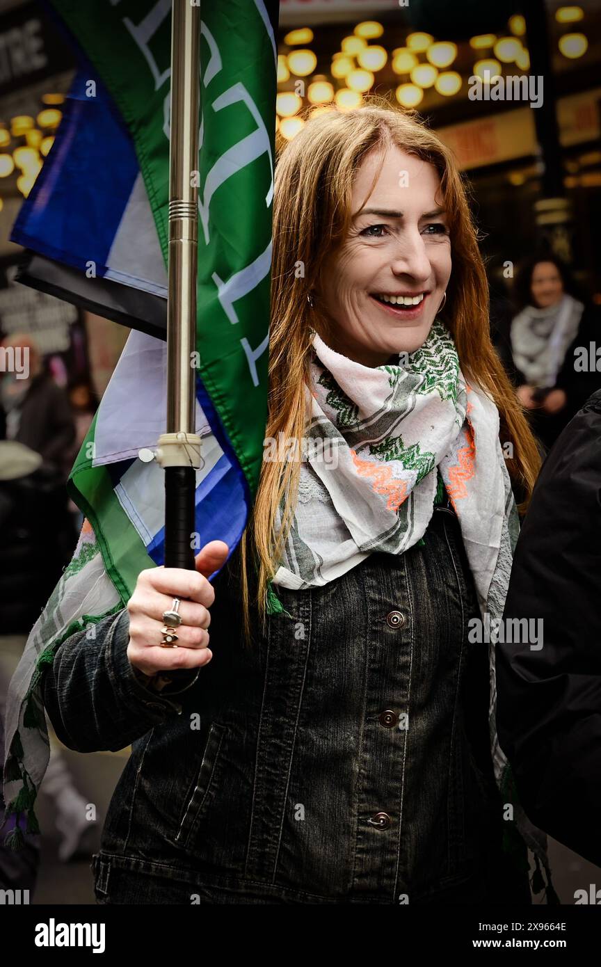 27 April 2024 - London Pro Palestine March - Clare Daly Stock Photo - Alamy