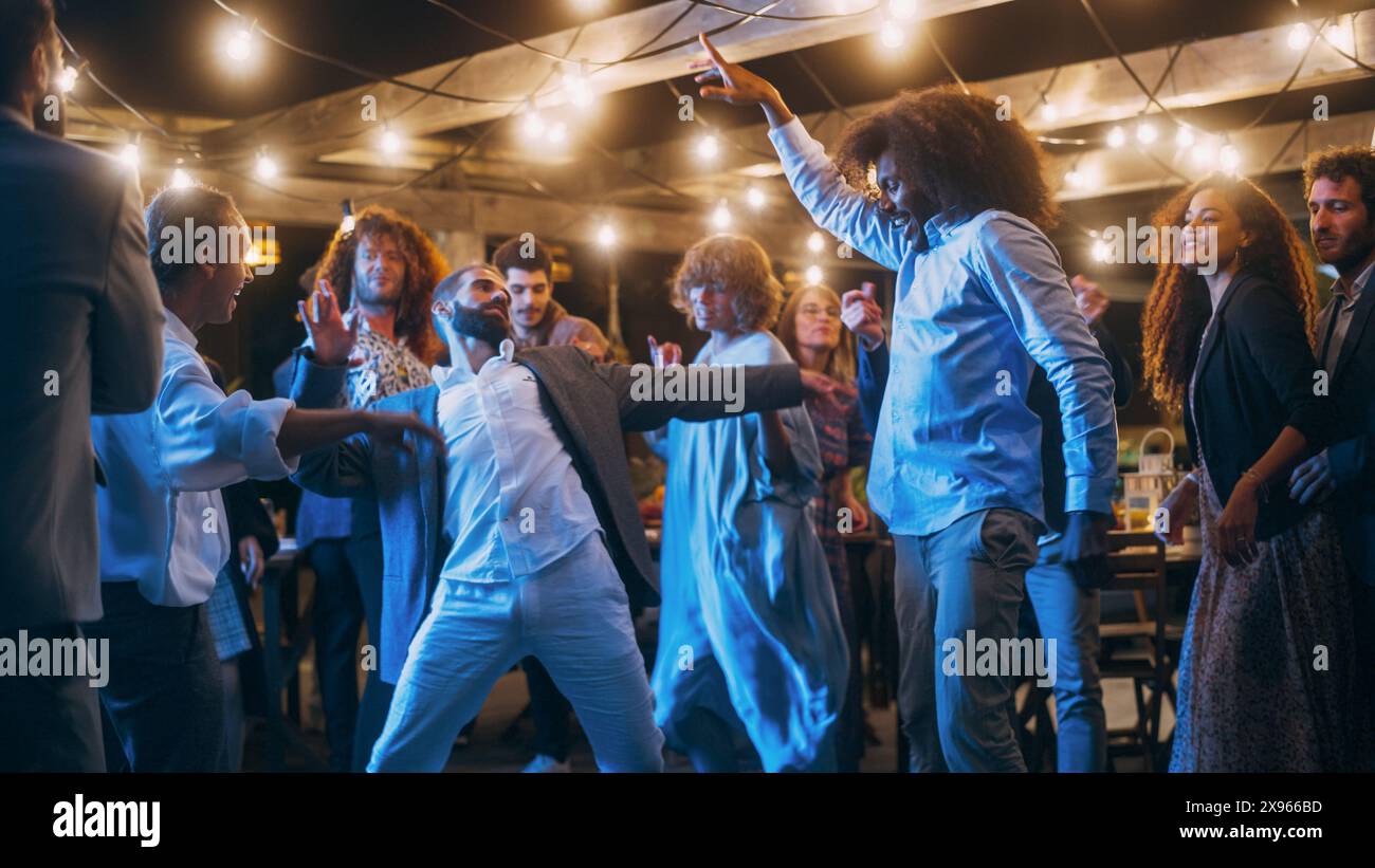 Beautiful Carefree Friends are Dancing Together and Celebrating an ...