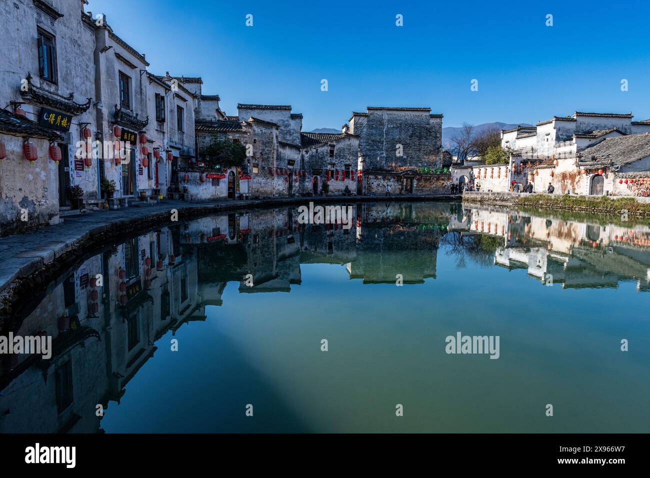 Pond in Hongcun historical village, UNESCO World Heritage Site ...