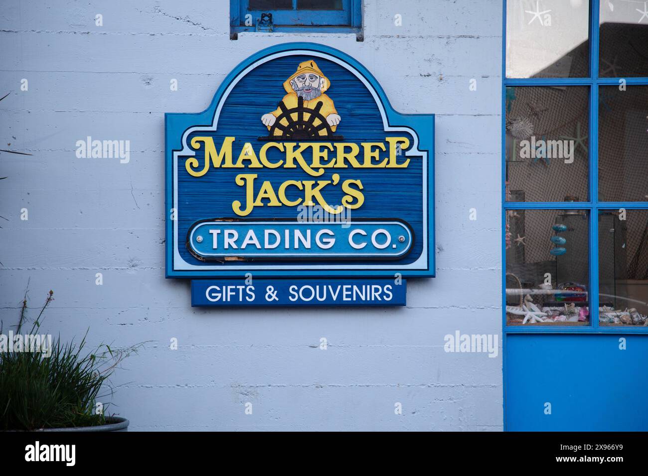 Shop sign, Monterey city in Monterey County on the southern edge of ...