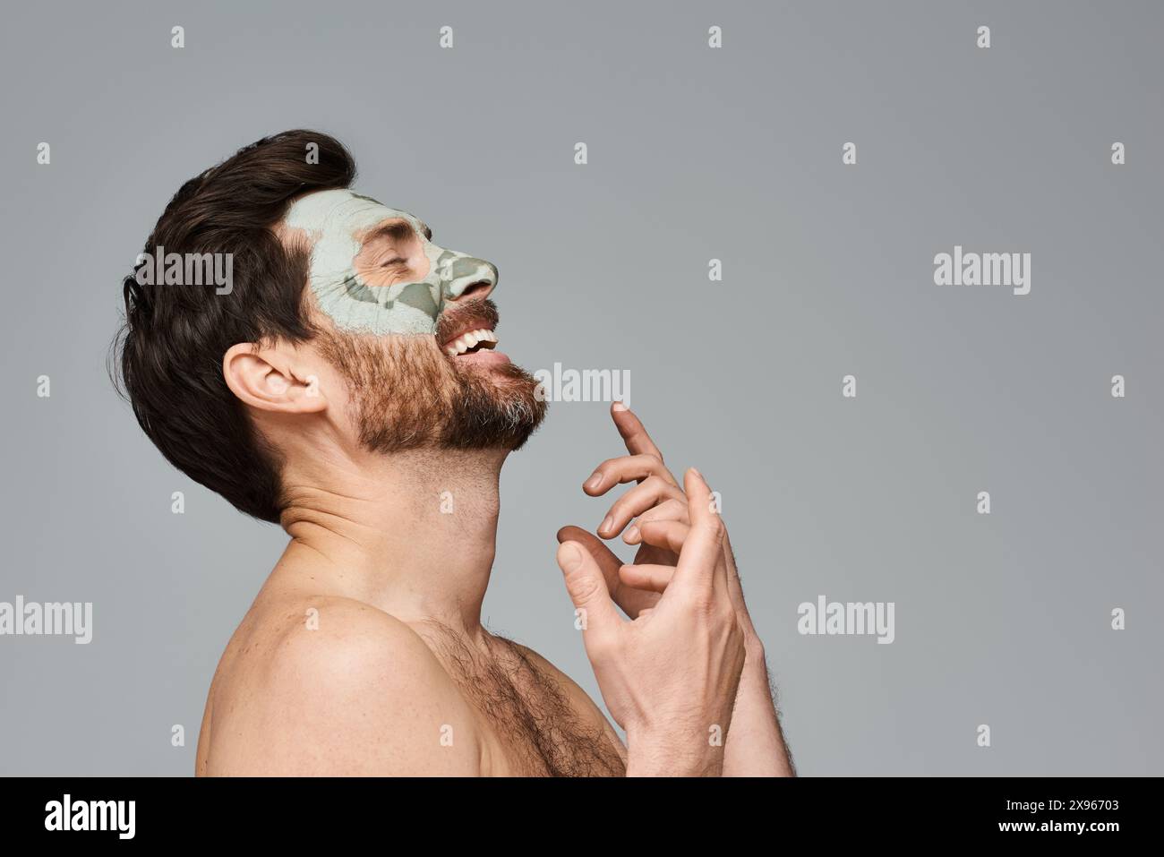 Man wearing beauty mask hi-res stock photography and images - Alamy