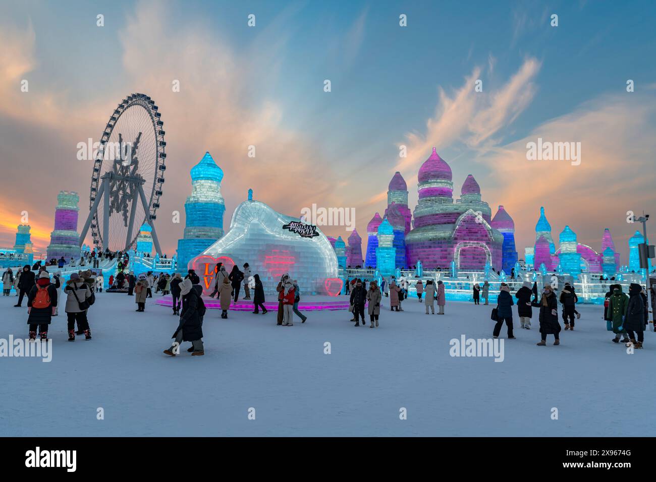 Illuminated buildings made out of ice, Ice International Ice and Snow ...