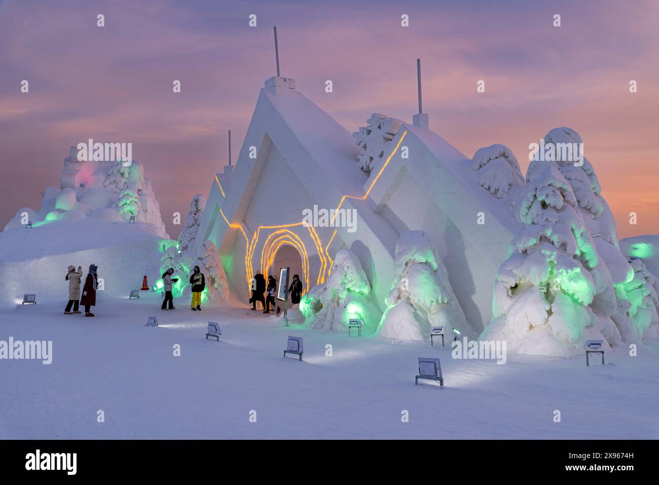 Illuminated buildings made out of ice, Ice International Ice and Snow ...