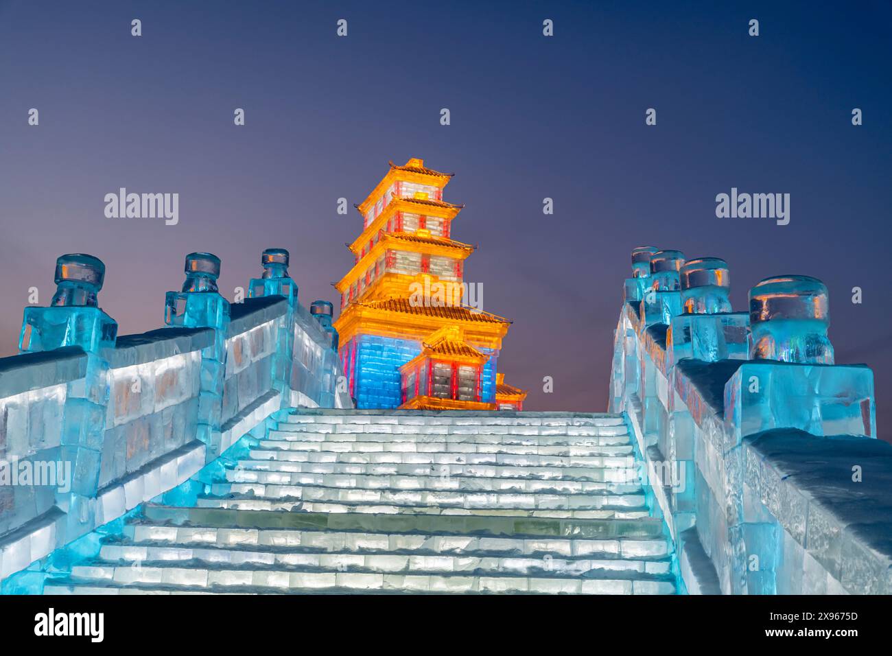 Illuminated buildings made out of ice, Ice International Ice and Snow ...