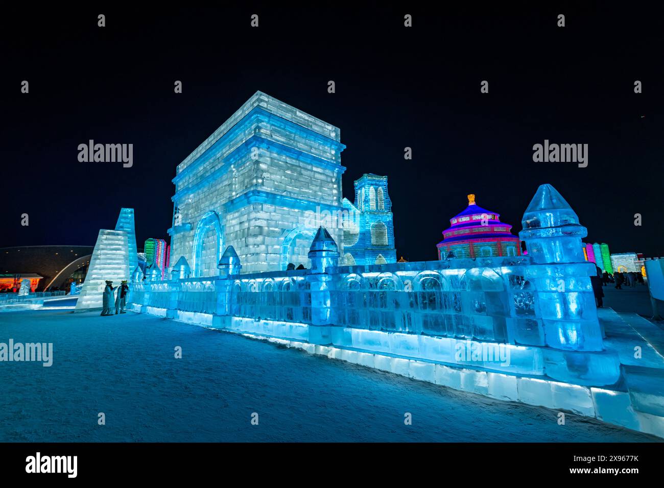 Illuminated buildings made out of ice, Ice International Ice and Snow ...