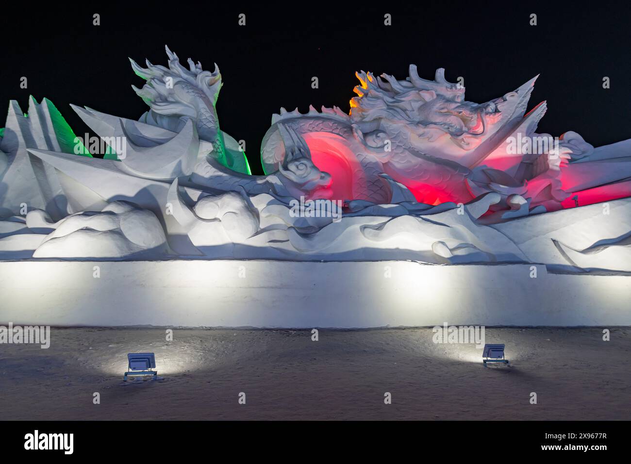 Illuminated buildings made out of ice, Ice International Ice and Snow ...