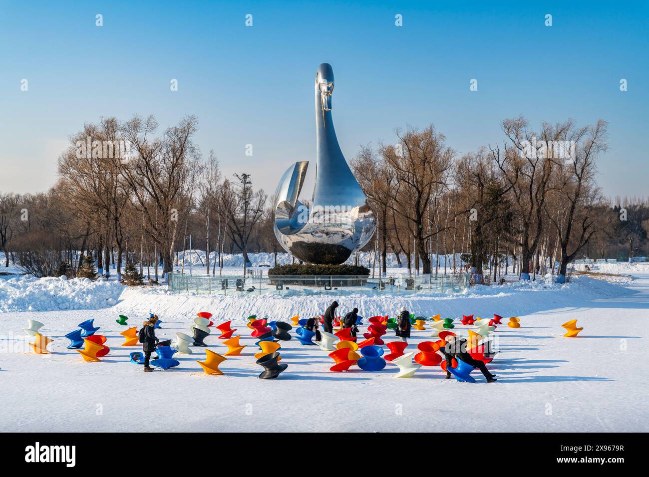 Giant snow sculpture at the Snow Sculpture Festival, Harbin ...