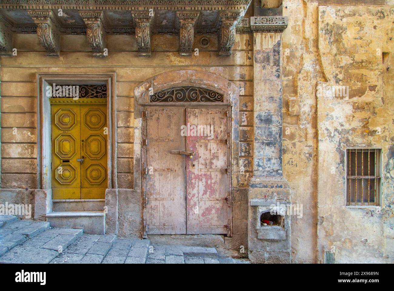 Old doorways in central Valletta, Malta, Mediterranean, Europe Stock ...