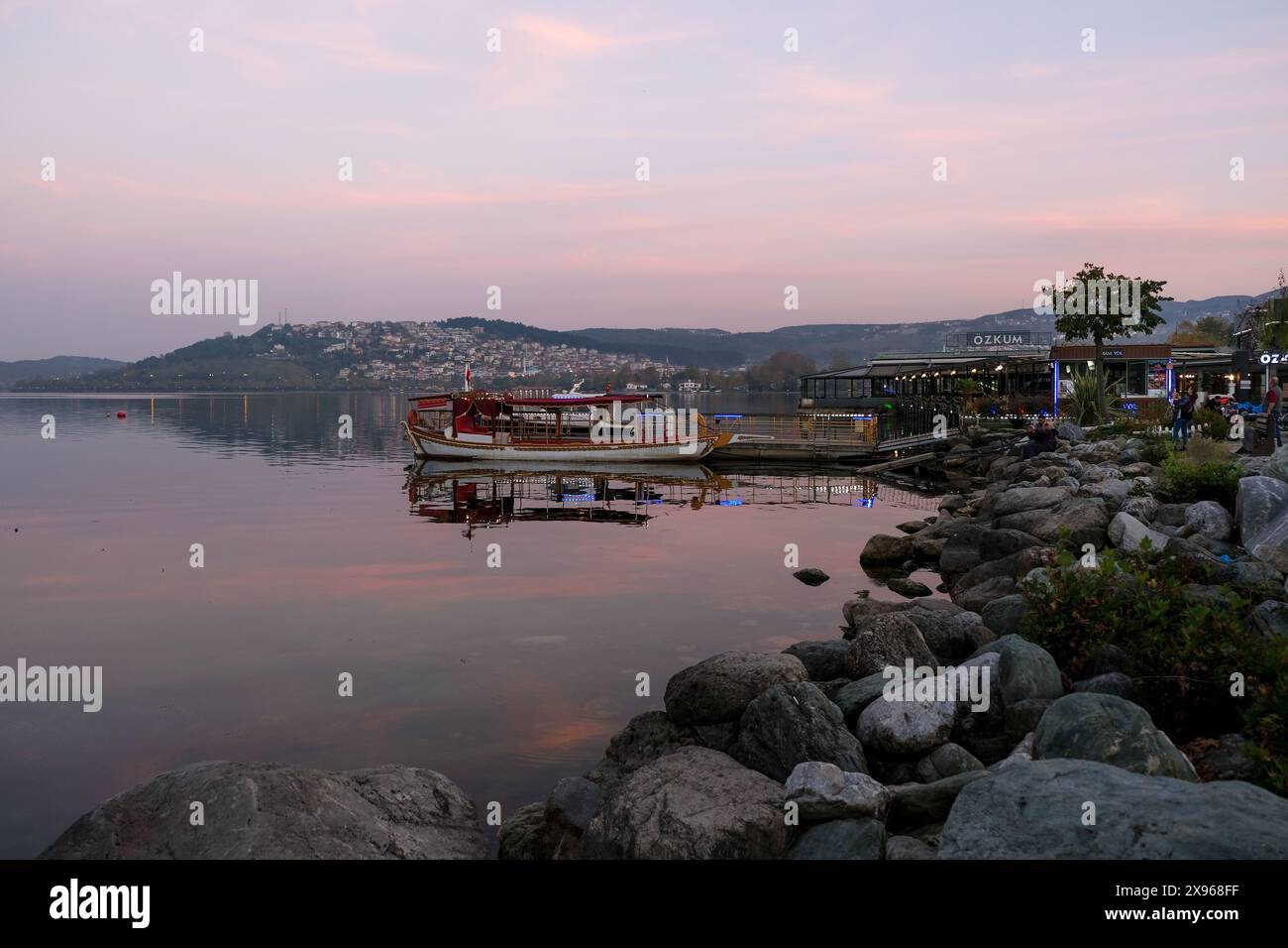 View of Lake Sapanca (Sapanca Golu) a fresh water lake between the Gulf ...