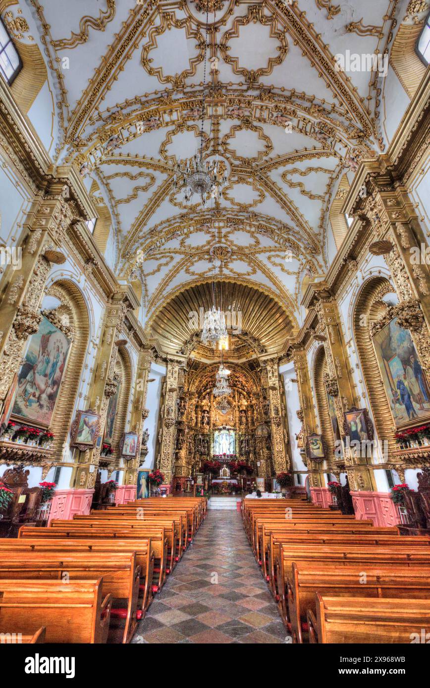 Interior, Basilica of Our Lady of Ocotlan, Tlaxcala City, Tlaxcal State ...