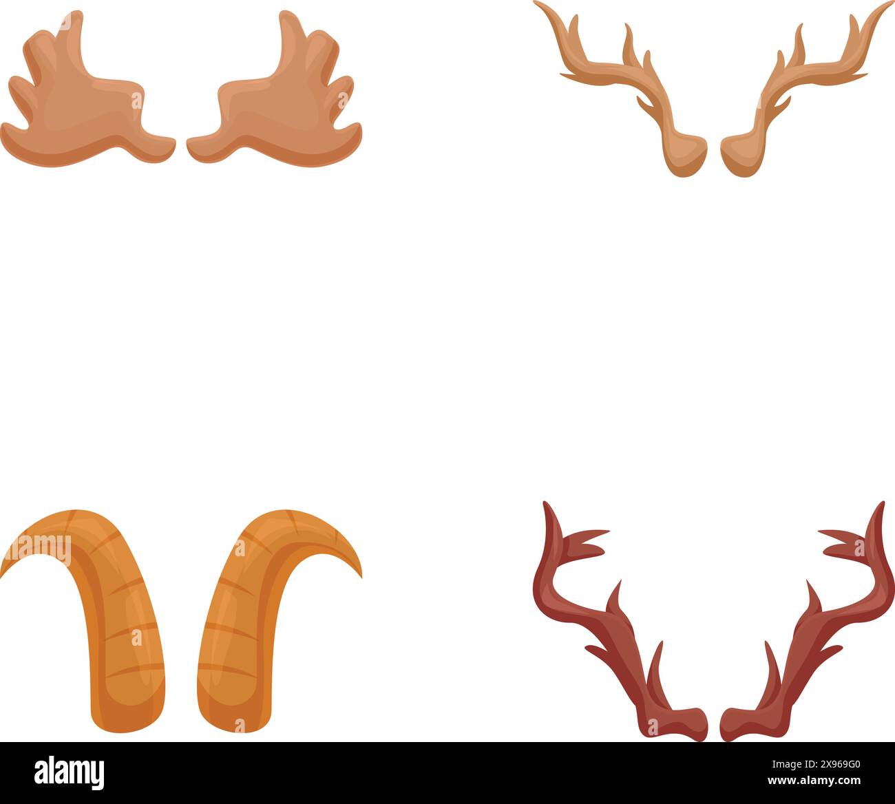 Cartoon illustration set featuring four different styles of animal ...