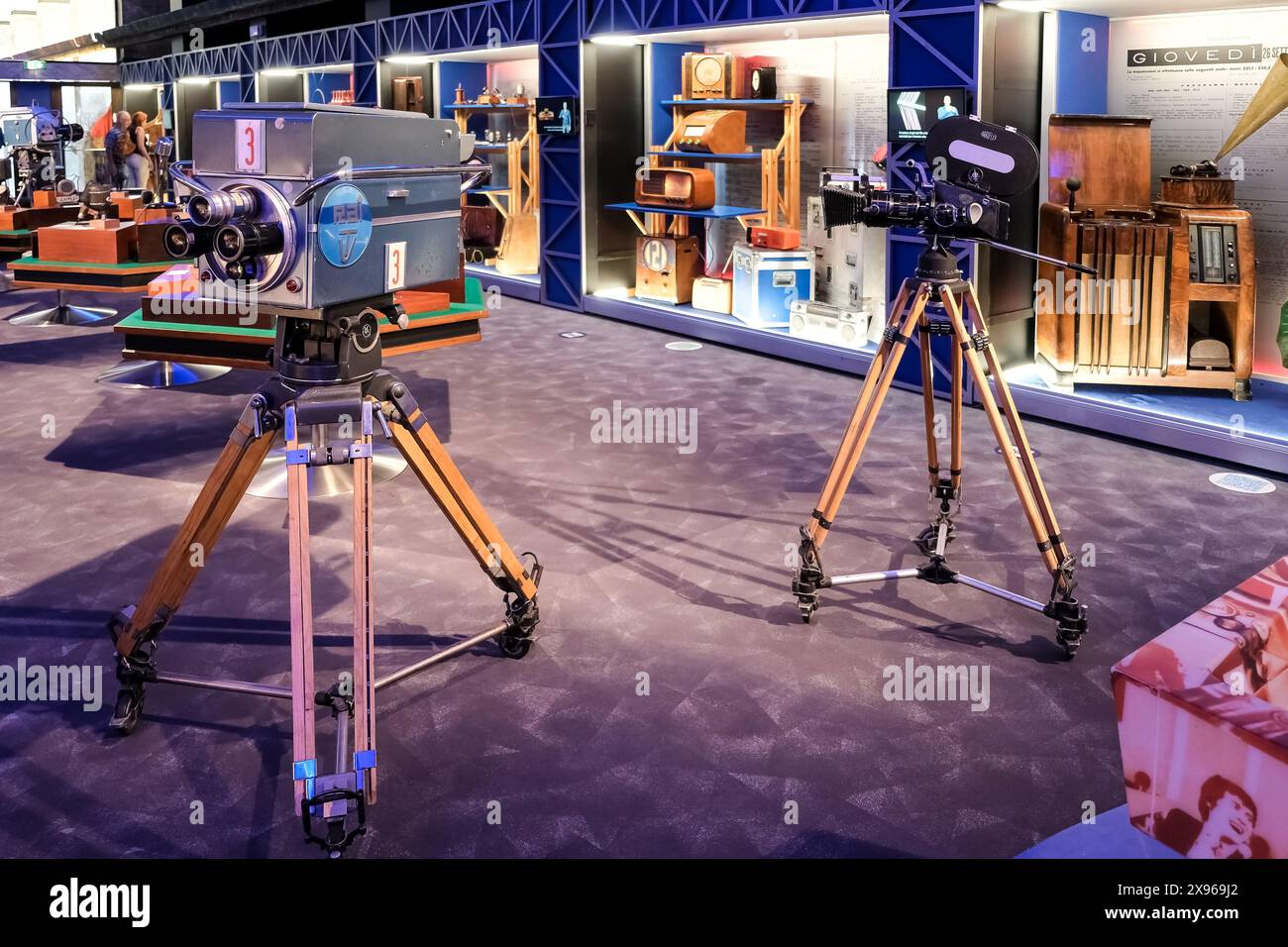 Cameras on display at the Museum of Radio and Television located in the ...