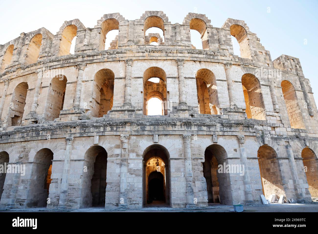 The Roman amphitheatre of El Jem, formerly Thysdrus in Roman times ...
