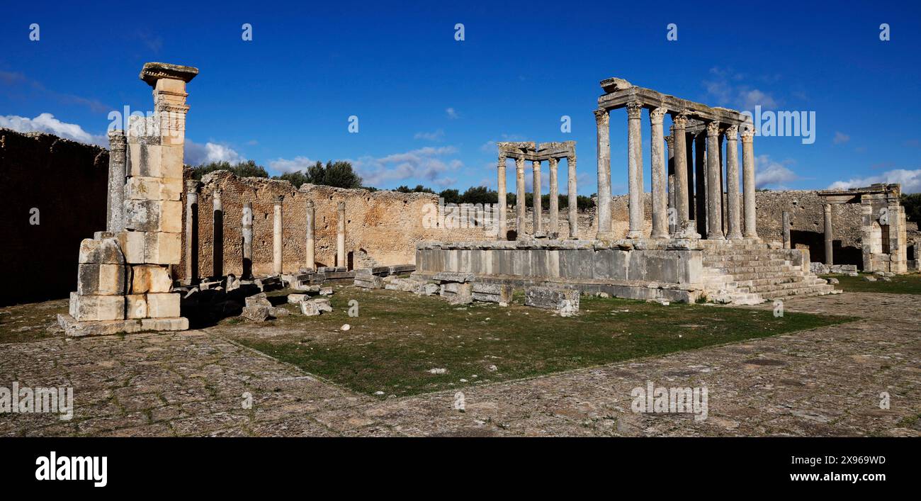 The ruins of the Roman town of Dougga, UNESCO World Heritage Site ...