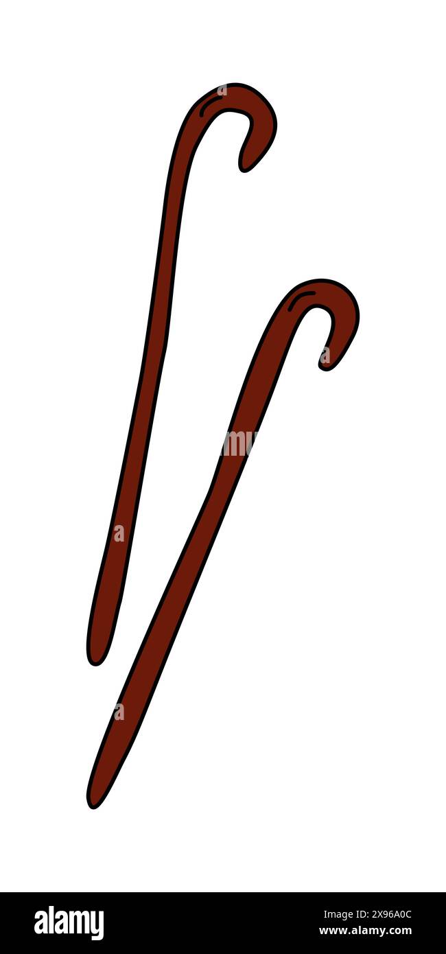 Vanilla sticks or pods, cooking or baking ingredients design element ...