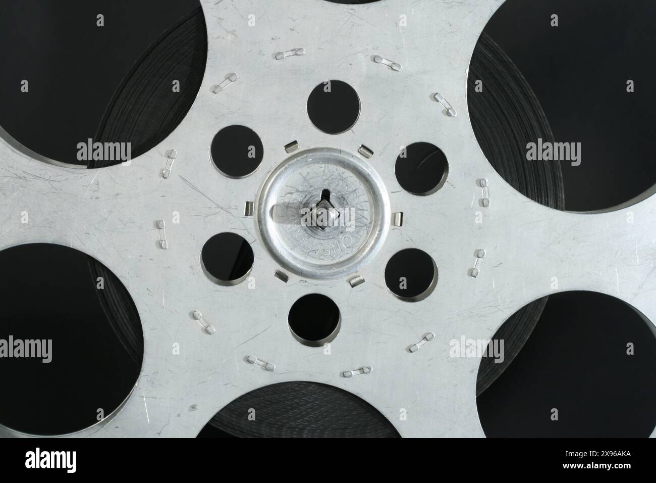 16mm film projection spool with film close up Stock Photo - Alamy