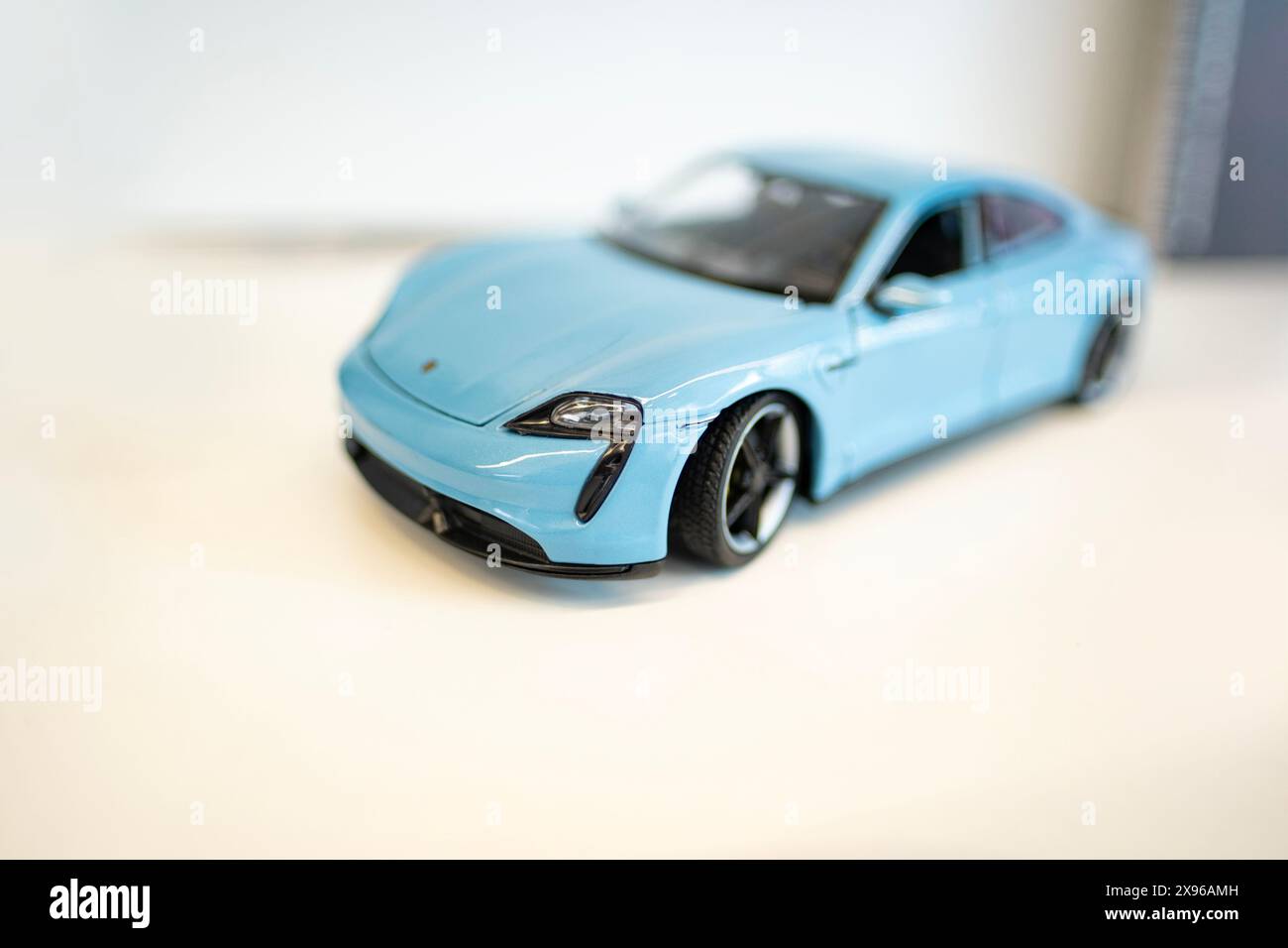 vintage blue Volkswagen car scale miniature model, automotive pop ...