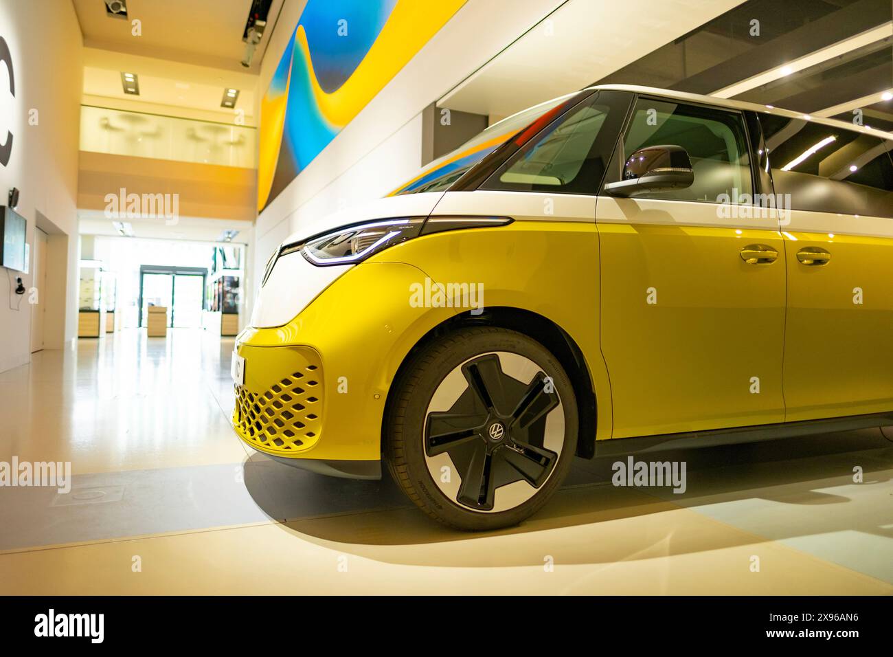 classic yellow electric bus Volkswagen ID Buzz, Old-school cool meets ...