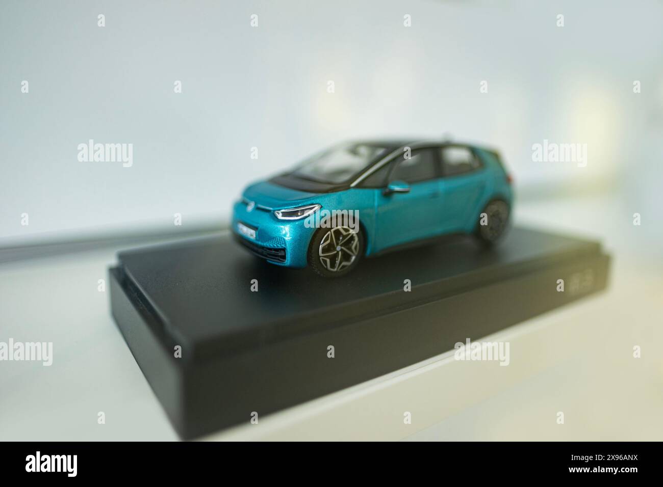 vintage green Volkswagen car scale miniature model, automotive pop ...