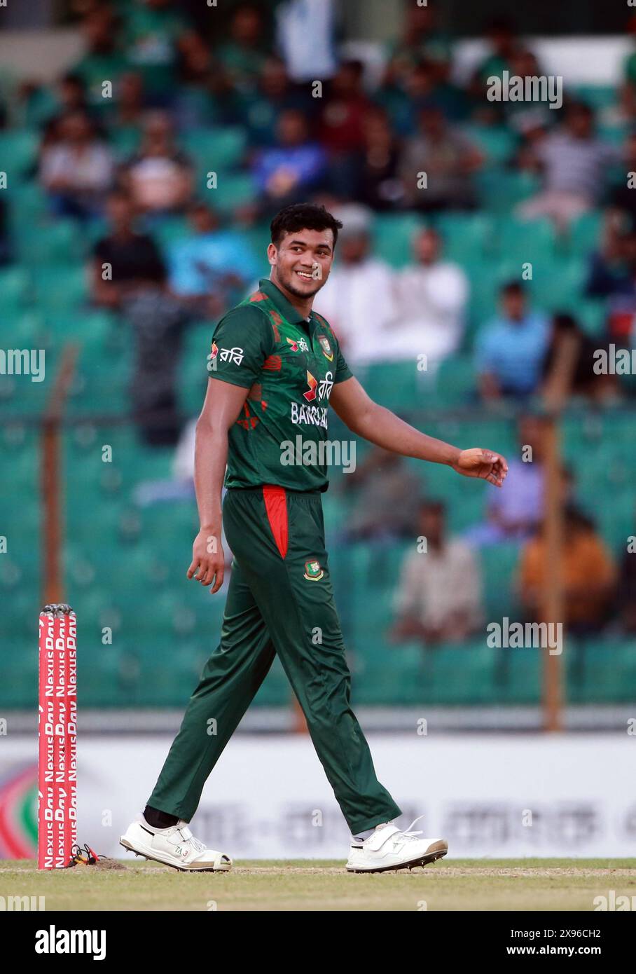 Taskin Ahmed during the third T20 international match against Zimbabwe ...