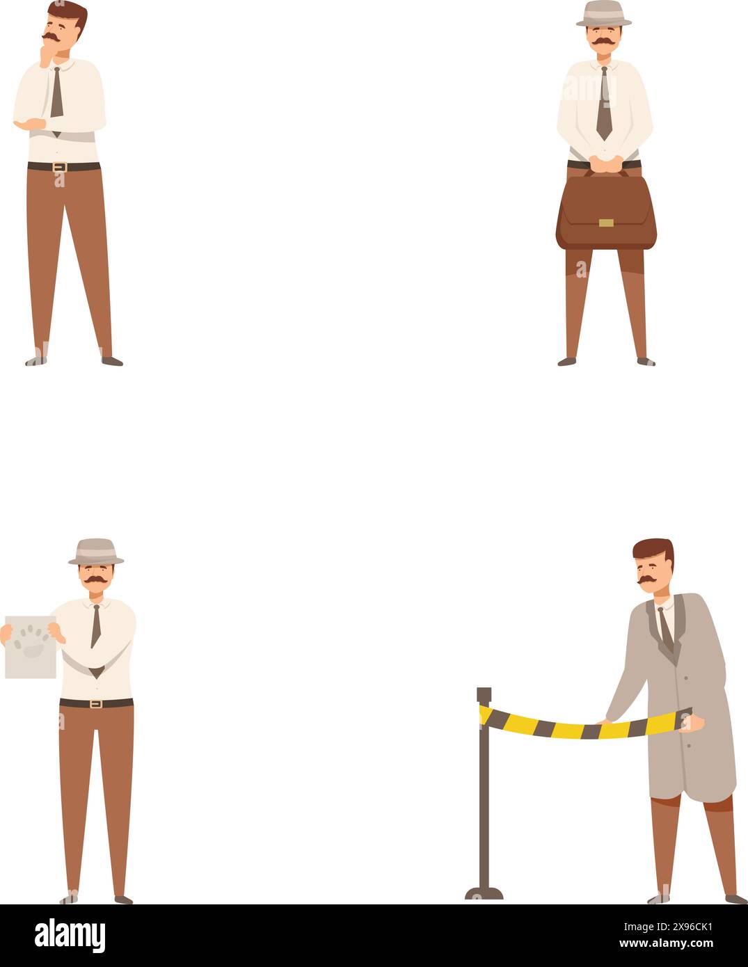 Collection of illustrations depicting a businessman in different ...