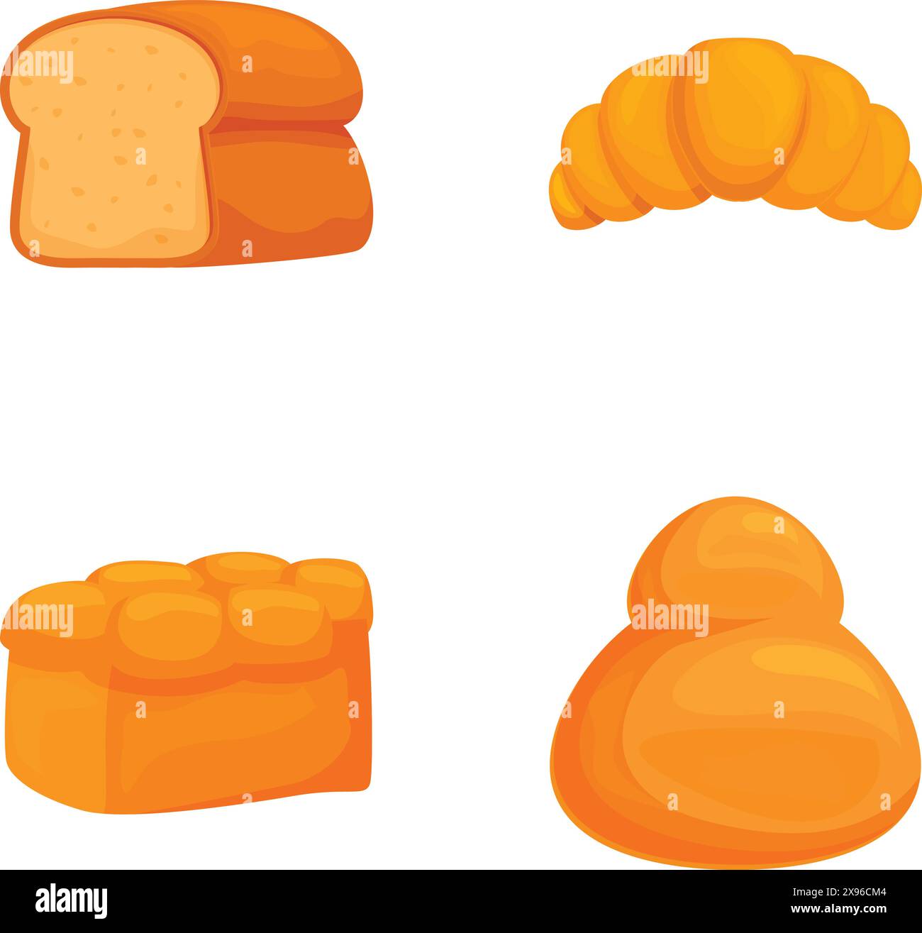 Vector illustration set featuring cartoon icons of different types of ...