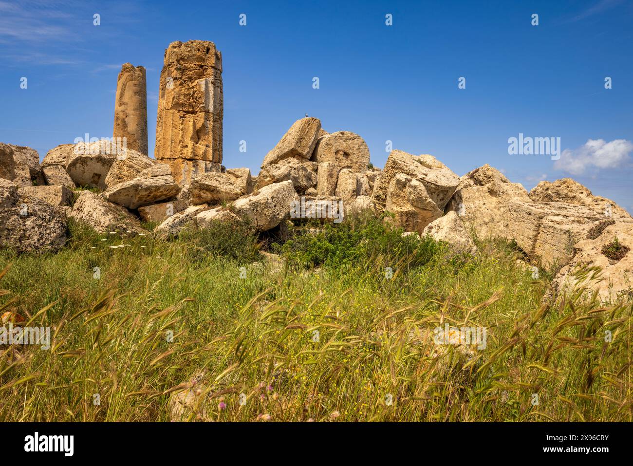 The ruins of the ancient Greek Temple G at Selinunte, Sicily Stock ...