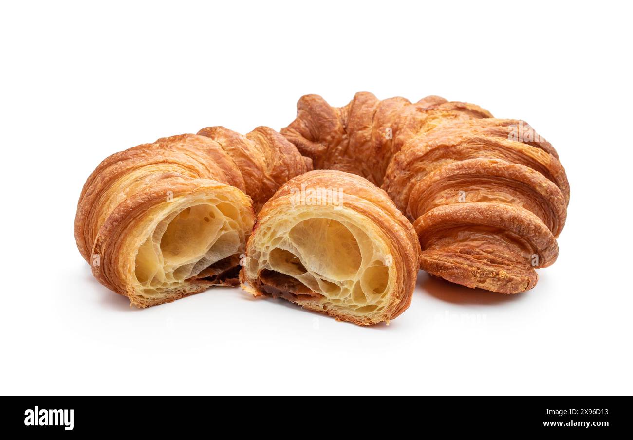 Cross section of traditional french croissant with caramel filling ...
