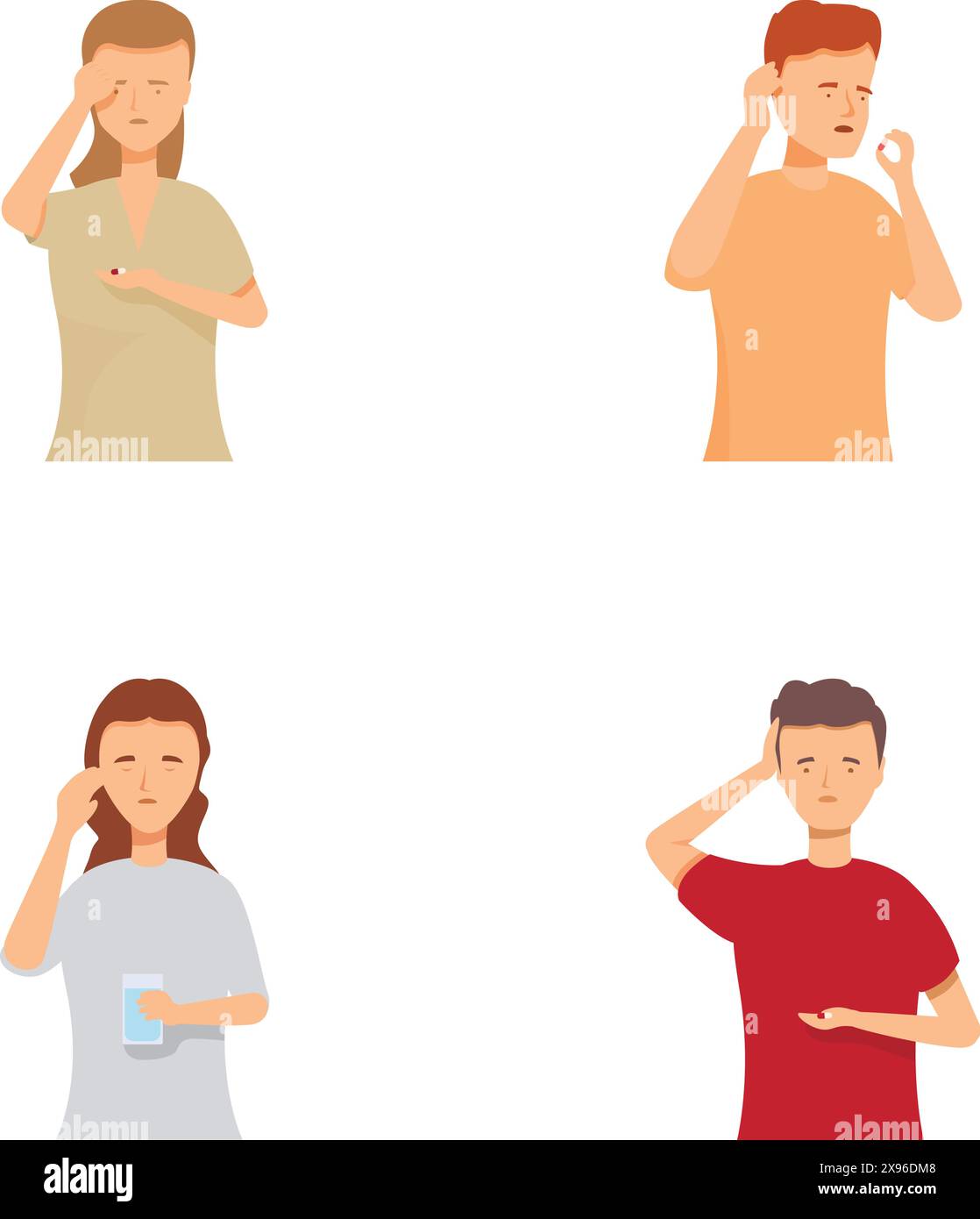 Illustration of four people with puzzled looks, showcasing different ...