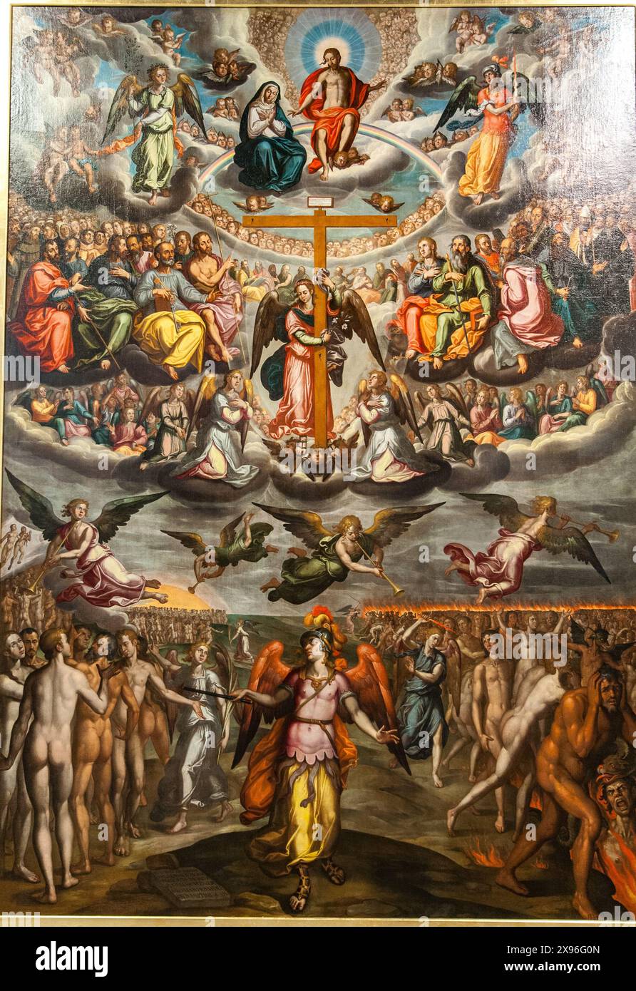A detailed painting of The Final Judgment by Francisco Pacheco from ...