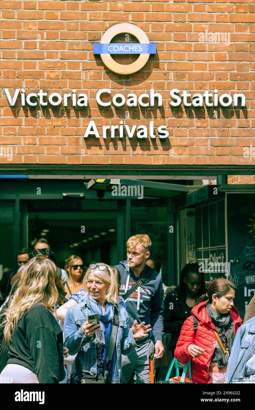 People arrive at Victoria Coach Station in London as rail passengers ...
