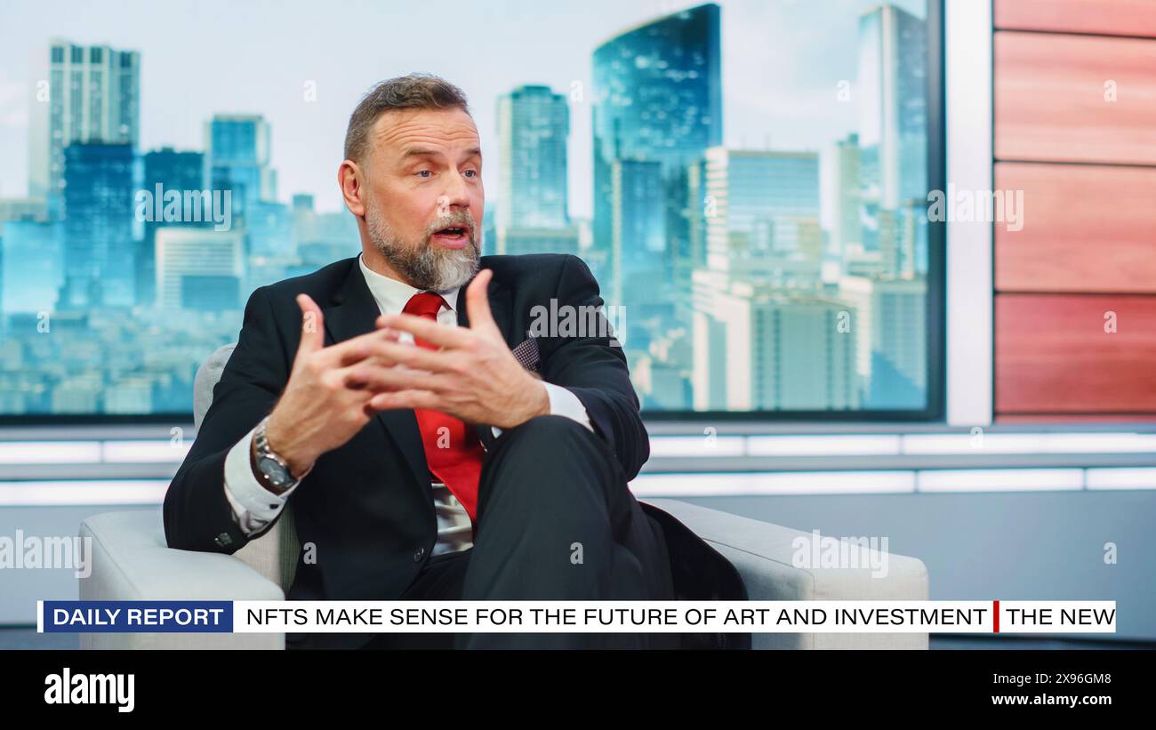 Talk Show TV Program Presenter and Celebrity Interview. Portrait of ...