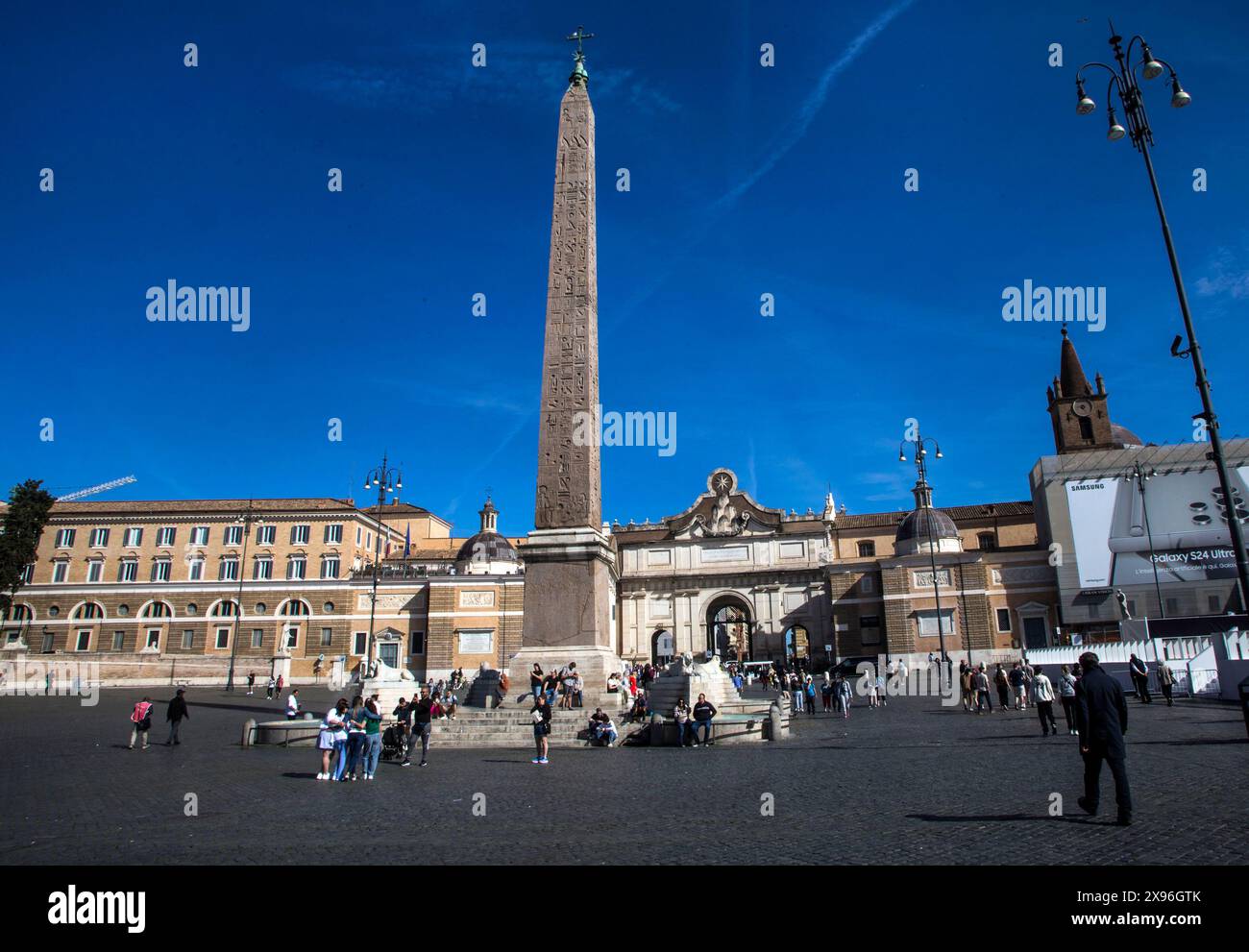 Rome: Popolo Square, Flaminio Obelisk Stock Photo - Alamy