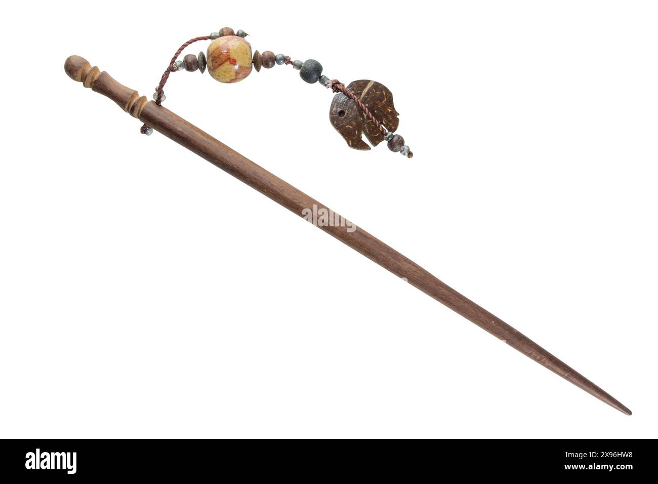 Thai-style wood hair pin Stock Photo - Alamy