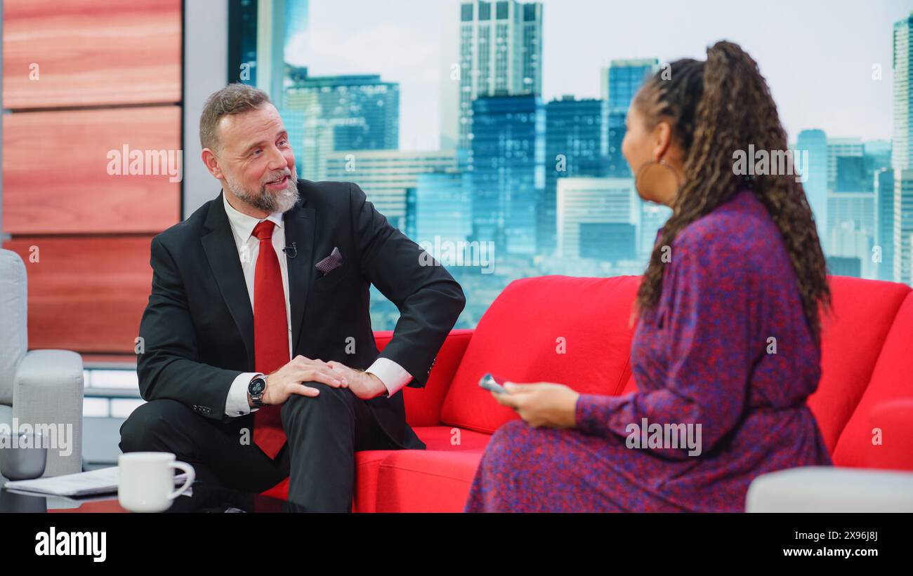 Talk Show TV Program, News Interview and Discussion: Presenter and ...